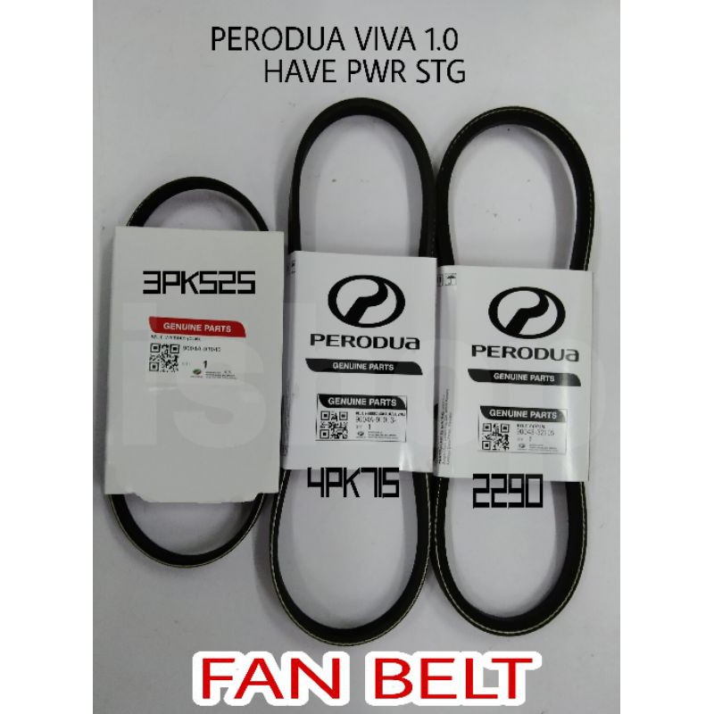 FAN BELT ORIGINAL VIVA 1.0 (3PK525)(4PK715)(2290)(SET) | Shopee Malaysia