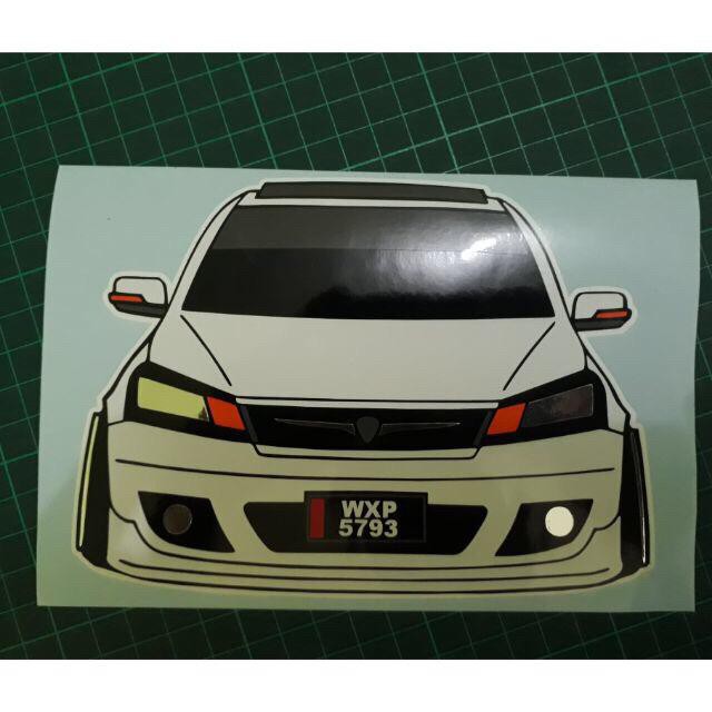 Sticker Proton Saga FLX custom no. plat | Shopee Malaysia