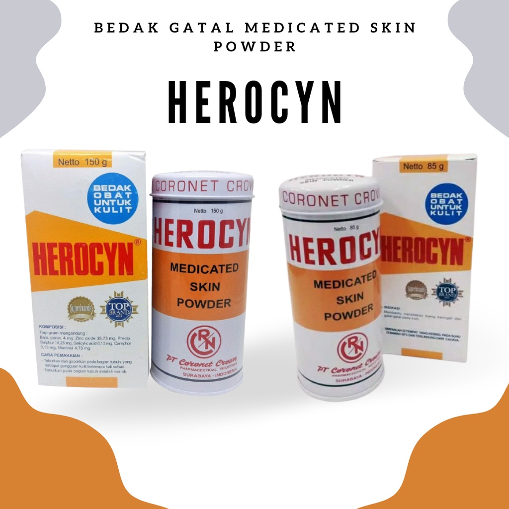 HEROCYN MEDICATED SKIN POWDER BEDAK OBAT UNTUK KULIT GATAL 85G/150G ...