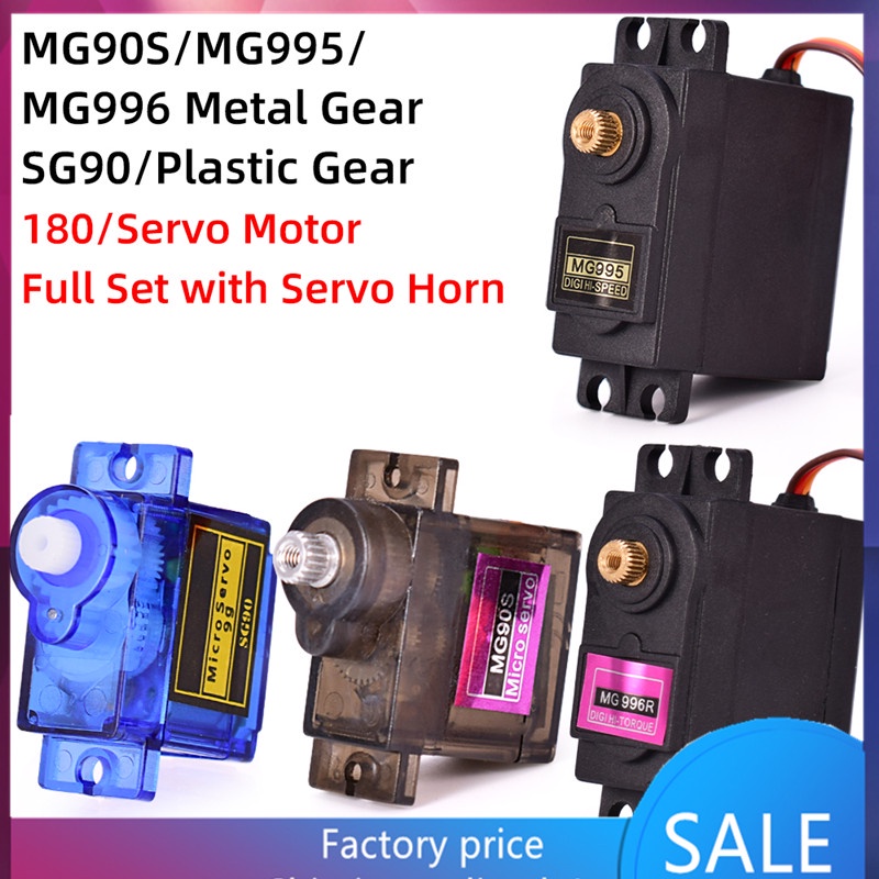 MG995 MG996r SG90 9g MG90s Metal / Plastic Gear 180 / 360 Deg Degree Micro Servo Motor Set for ...