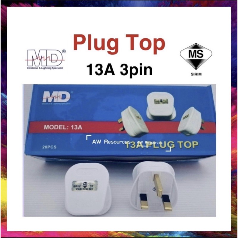 MD 13A 3pin Plug Top With Sirim / 13Amp UK Plug Top White Colour / Good ...