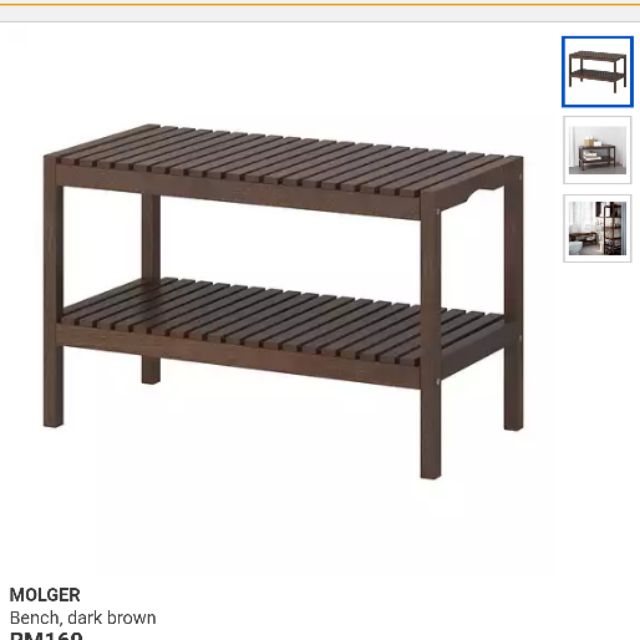 Molger Bench Dark Brown by Ikea | Shopee Malaysia
