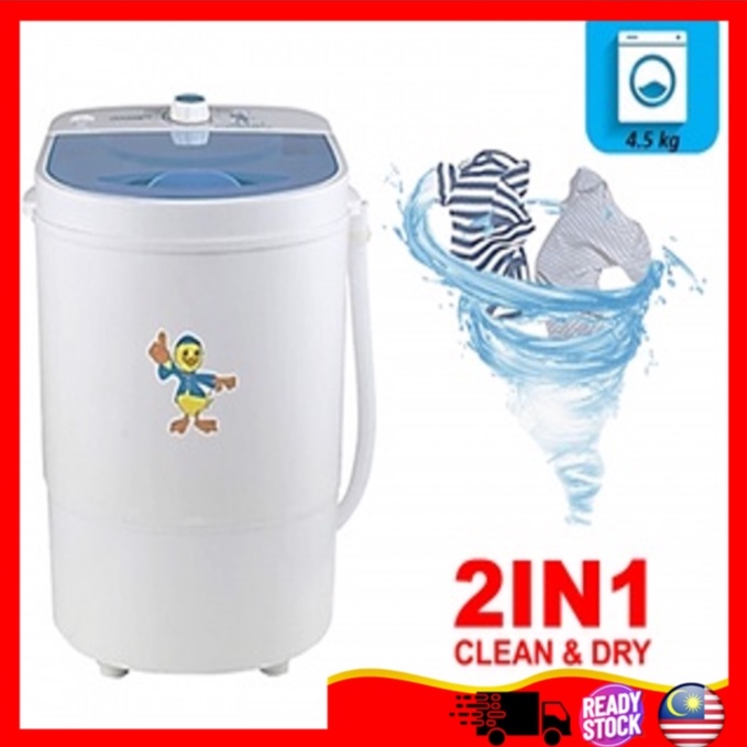 Mini Washing Machine Single Barrel 2in1 Clean And Dry Portable Machine ...