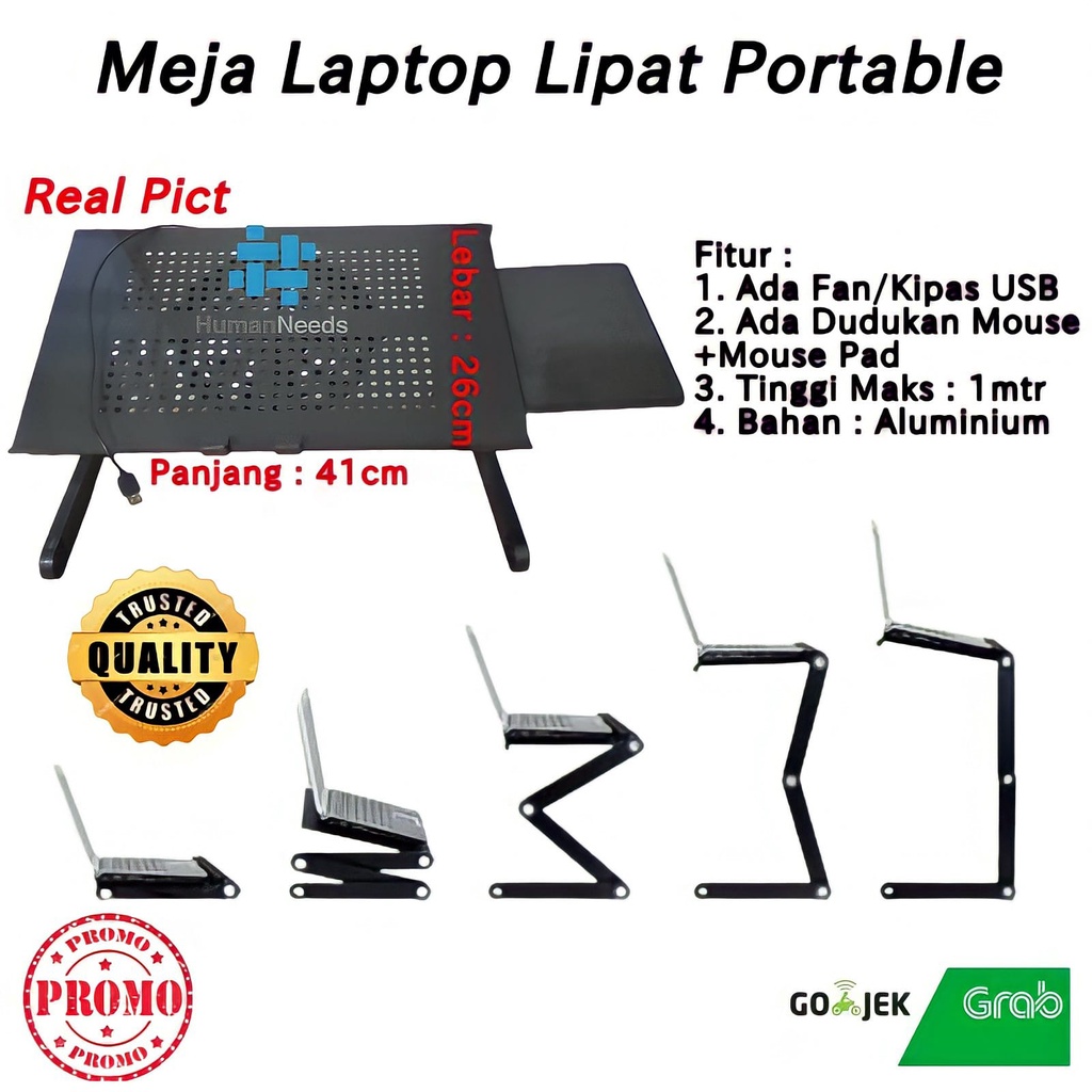 Laptop Table With Cooler Big Fan + Flexible Folding Portable Mouse ...