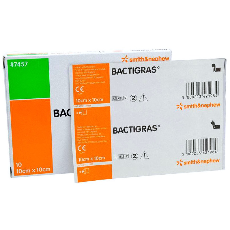 BACTIGRAS MEDICATED PARAFFIN GAUZE DRESSINGS 10CM X 10CM (10'S | 5'S ...