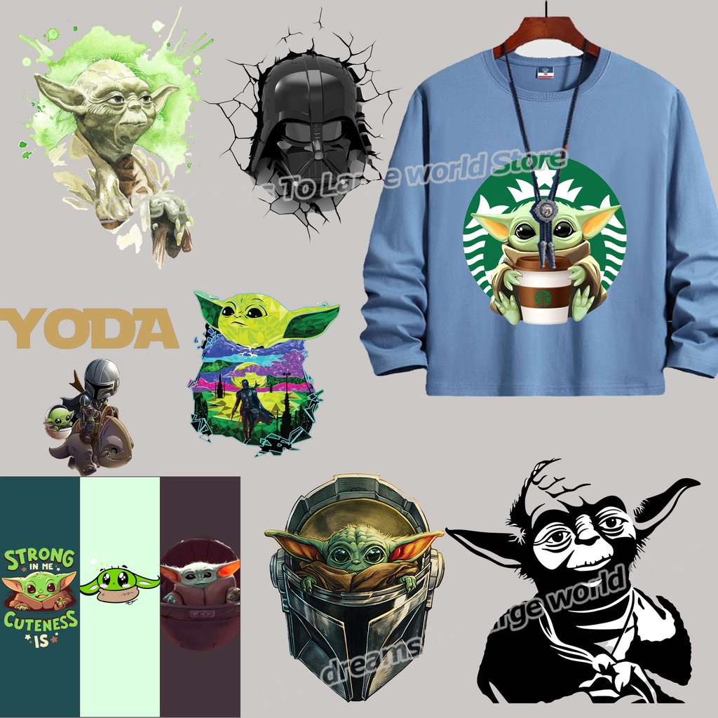 Disney Star Wars Thermo Sticker Fashion Yoda Iron Patch on Clothes ...