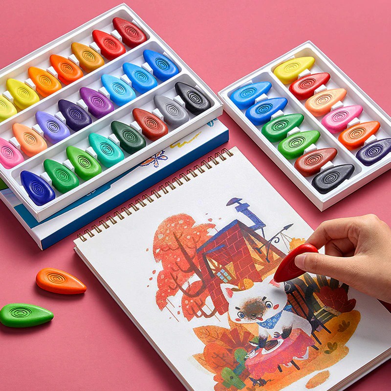 12/24 Colors Water Drop-shaped Crayon, Children Toddler Drawing ...