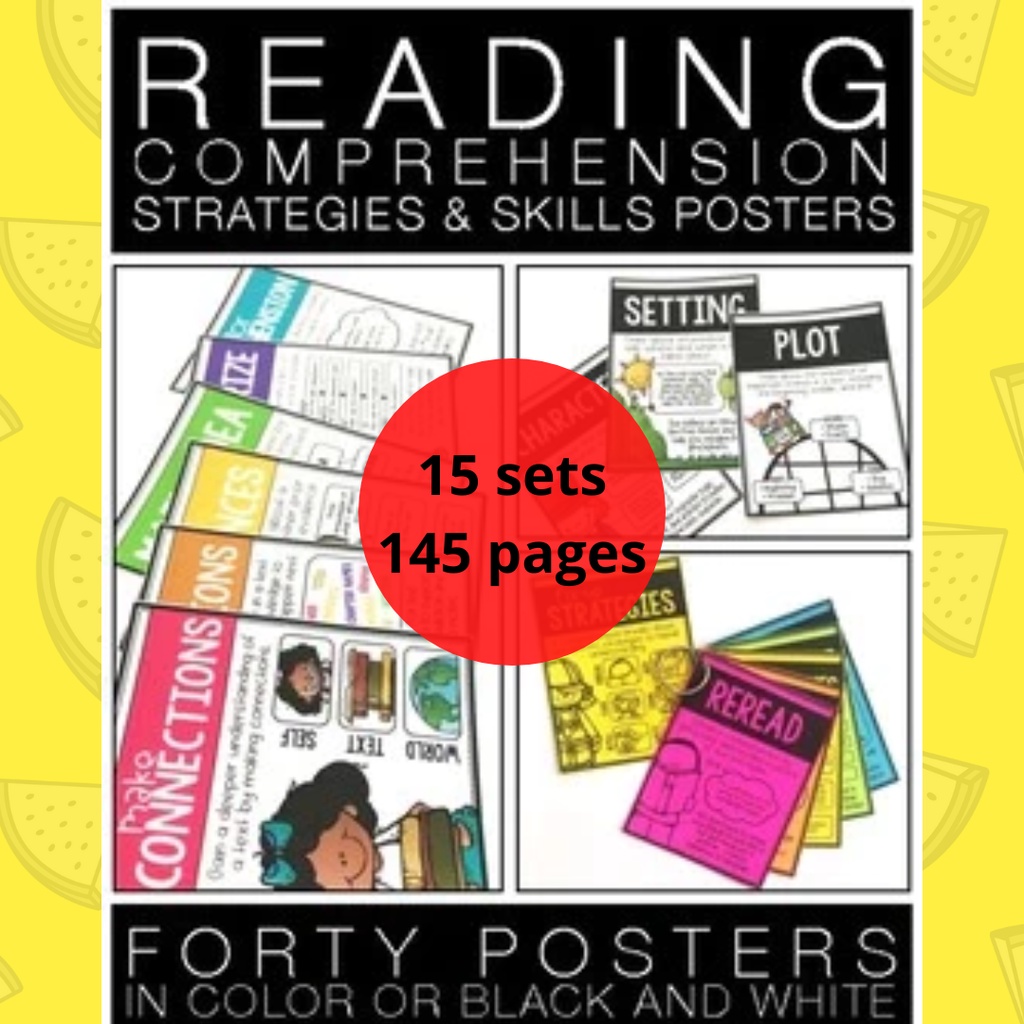 (PDF) reading comprehension strategies and skills poster set 145 pages ...