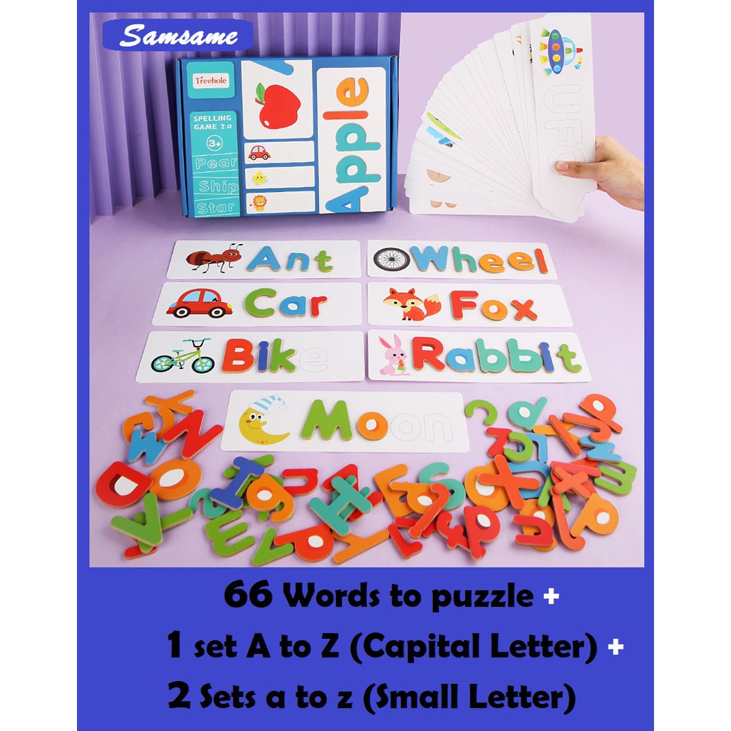 Word Jumble ABC Spelling Word Games Wooden word Puzzle early learning ...