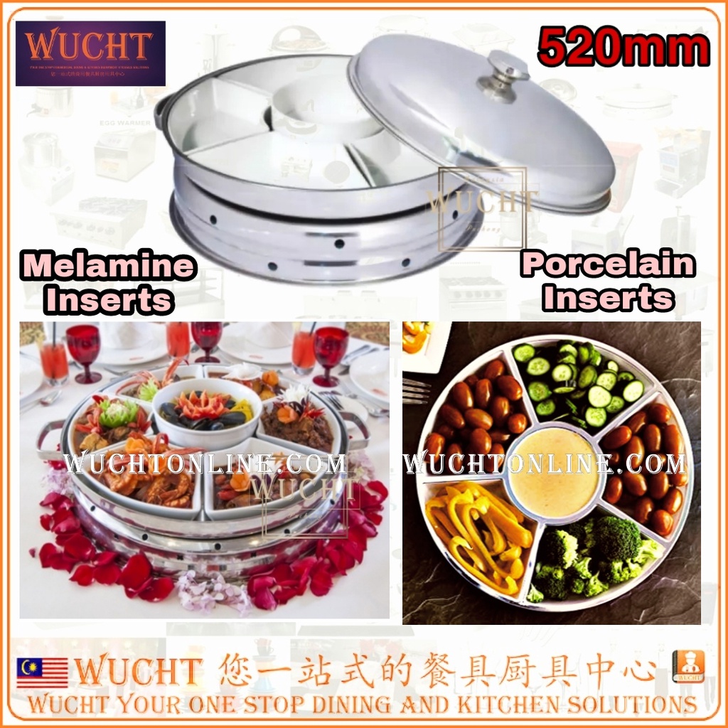 【WUCHT】WCF Stainless Steel Serving Dome Malay Dome Set Centre Center ...