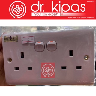 MAND 2 SERIES 13A 2 Gang Switch Socket Outlet | Shopee Malaysia