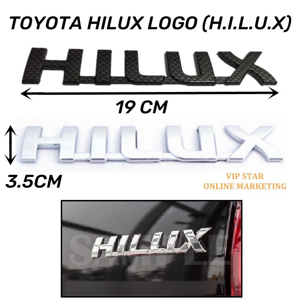 TOYOTA HILUX LOGO EMBLEM STICKER(H.I.L.U.X) | Shopee Malaysia