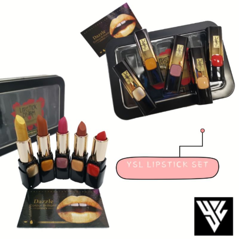 💄YSL lipsticks set [5in1] limited edition valentine's day gift 圣罗兰圆管YSL ...