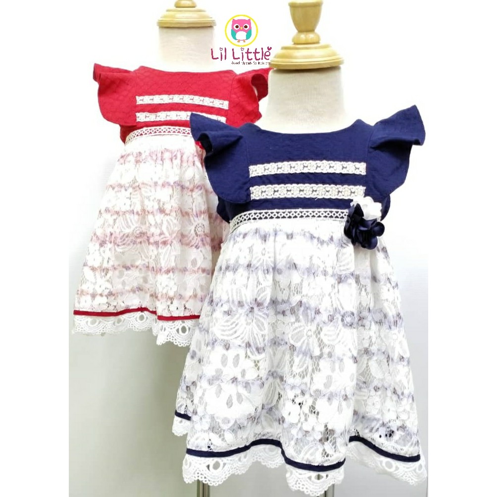 Lil Little BGD371 Newborn Baby Girl Princesss Gown Baby Girl Lace Dress ...