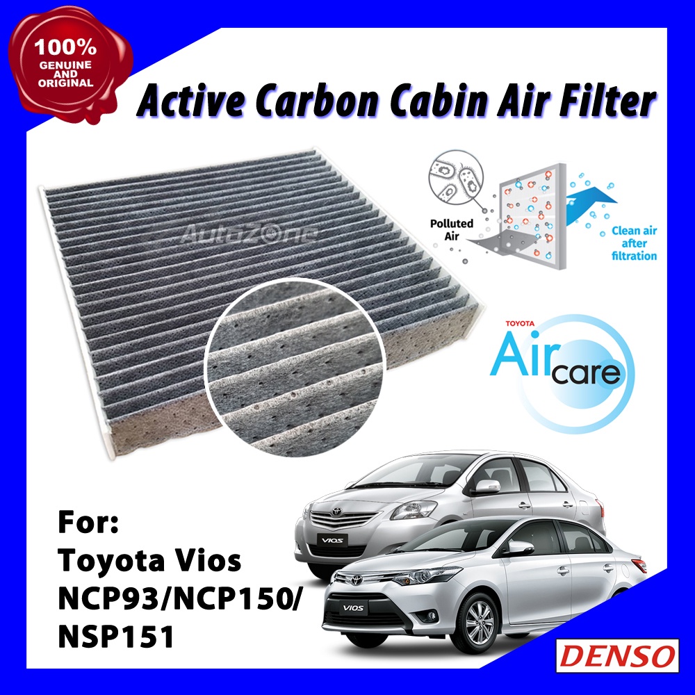 Toyota Vios NCP93 NCP150 Denso Japan 100% Active Carbon Cabin Air ...