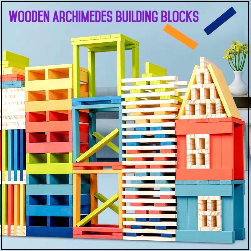 KiDDiE CASTLE Series 200pcs Custom Wood Classic Building Tower Tumbling ...