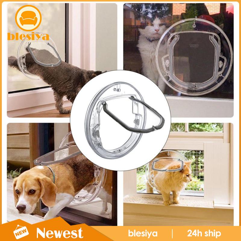 [blesiyaMY] Round Locking Flap Pets Door Cat Flap Small Dogs For Glass ...