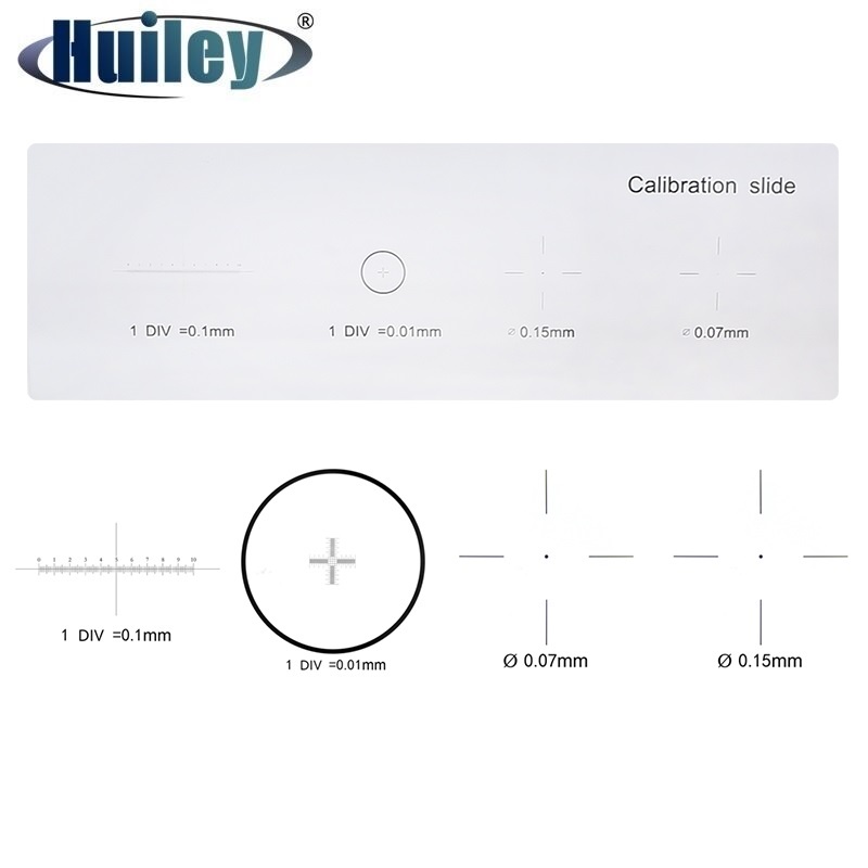 Cross Dot DIV=0.01 mm Stage Micrometer Calibration Slide Ruler with 4 ...