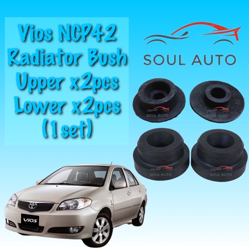 Toyota Vios NCP42 (2002-2007 year) Front Radiator Bush Upper & Lower ...