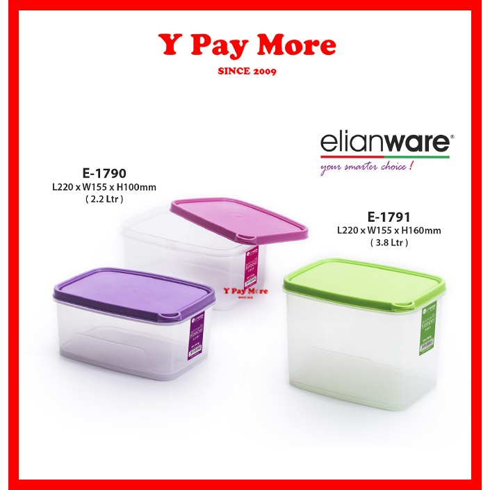 Elianware Rectangular Food ContaIner/ Bekas Makanan/ Food Storage ...