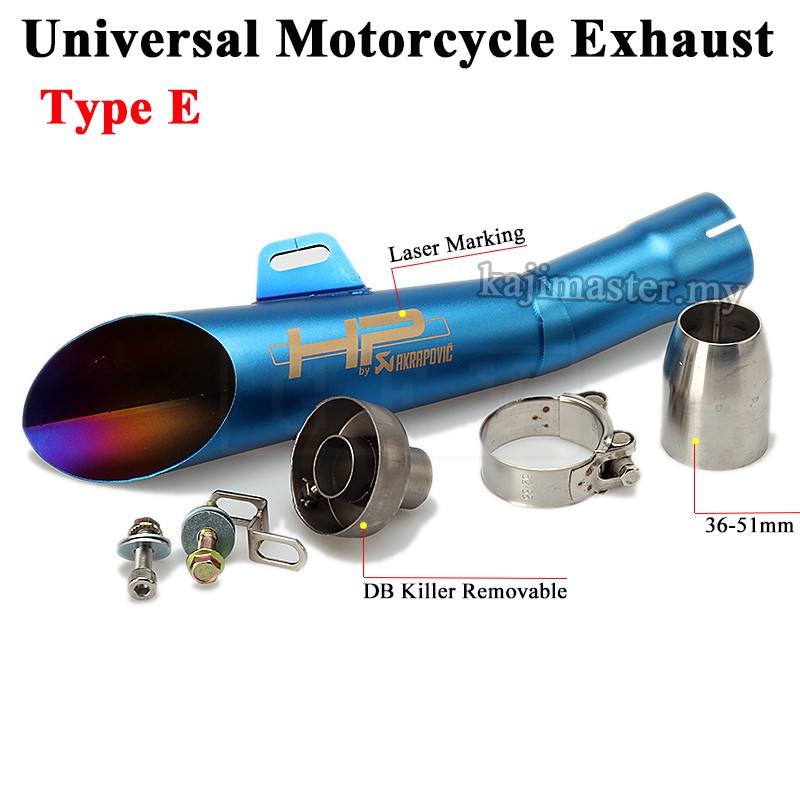 Universal 36 51mm Motorcycle Akrapovic Exhaust Modified Muffler Db