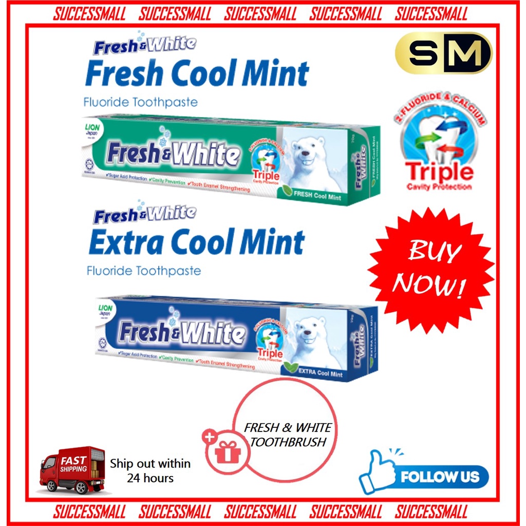 Fresh & White Triple Cavity Protection Fluoride Toothpaste 160g - Fresh ...