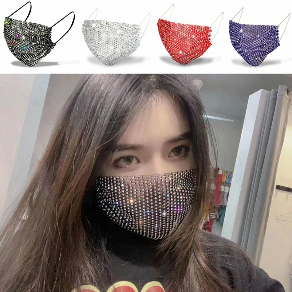 Ready Stock Crystal Rhinestone Decorative Mask Party Woman Sexy Luxury ...