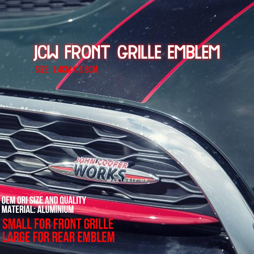 GERMAN QUALITY JCW Mini Cooper S alloy emblem stickers John cooper ...