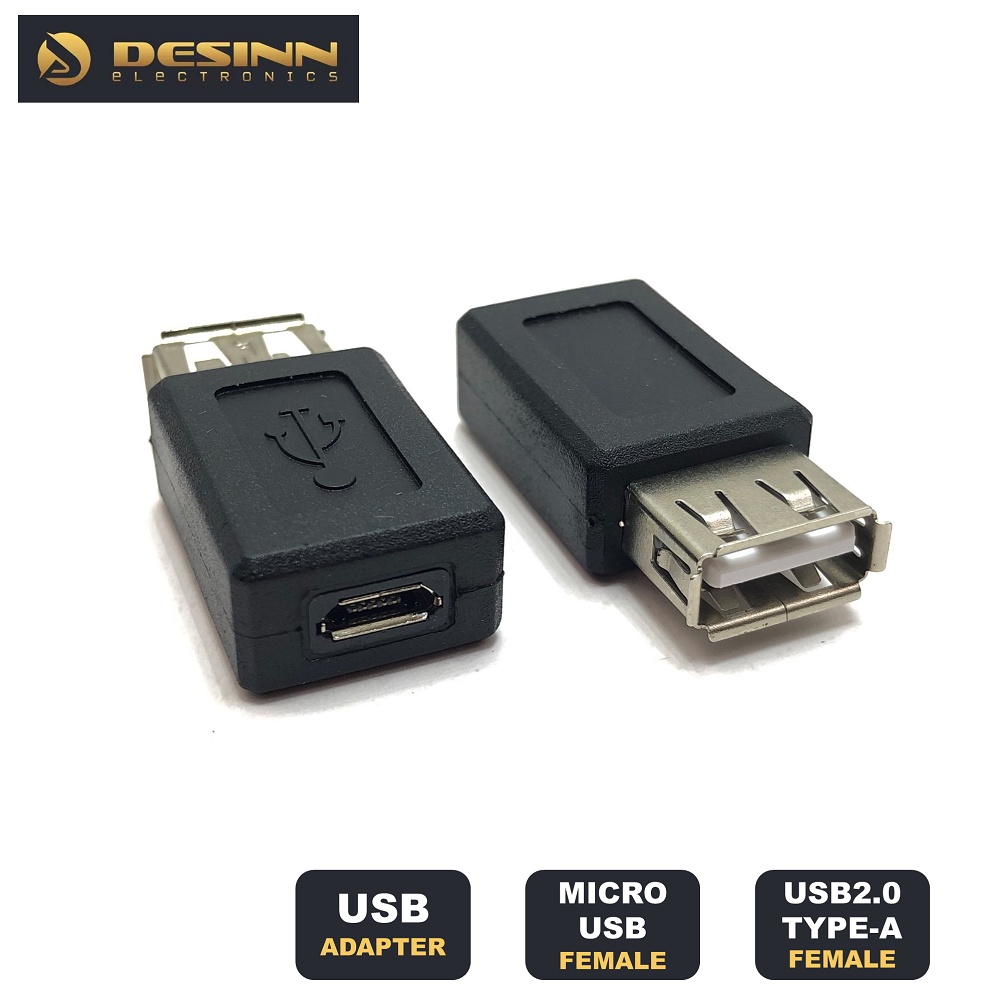 Micro USB Female to USB 2.0 Type A Female Adapter (Black) | Shopee Malaysia