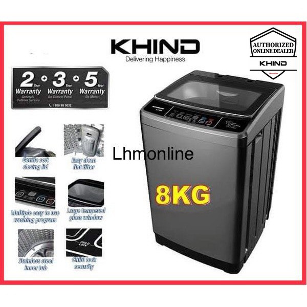 KHIND Fully Auto Washing Machine 7KG 8KG 10KG 12KG MESIN BASUH WM70A ...