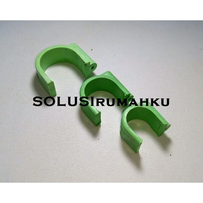 HIJAU 1/2" GREEN PVC Pipe Clamps (1 hole Nails) 1/2 Inch Plastic Pipe ...