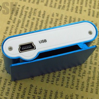 SkyBlue Mini Cube MP3 Player w Display Rechargeable Portable Music Walkman with USB Cable ...