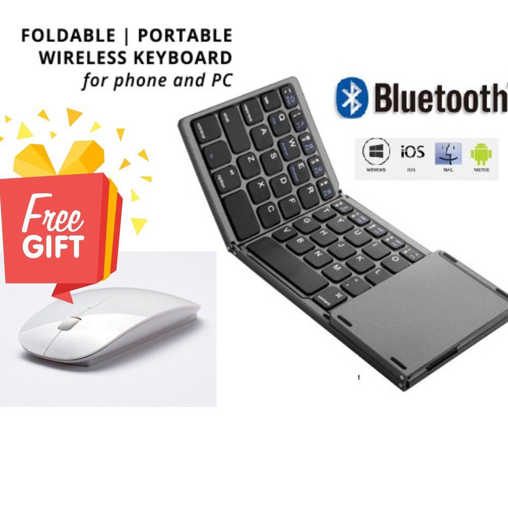 Foldable Keyboard Bluetooth for ipad. Android, IOS, Windows. QWERTY ...