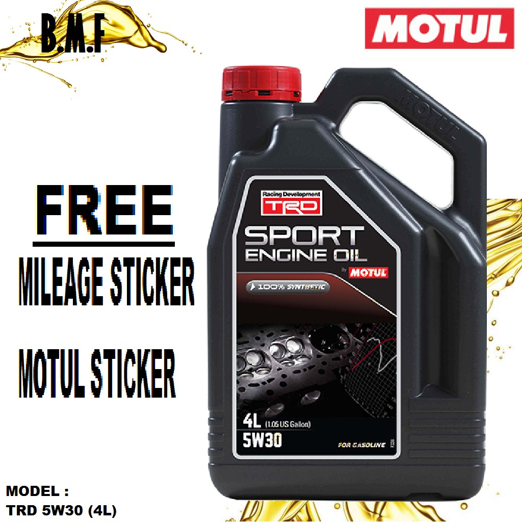 TOYOTA MOTUL TRD 5W30 GASOLINE 100% SYNTHETIC ENGINE OIL ( 4 Liter ...