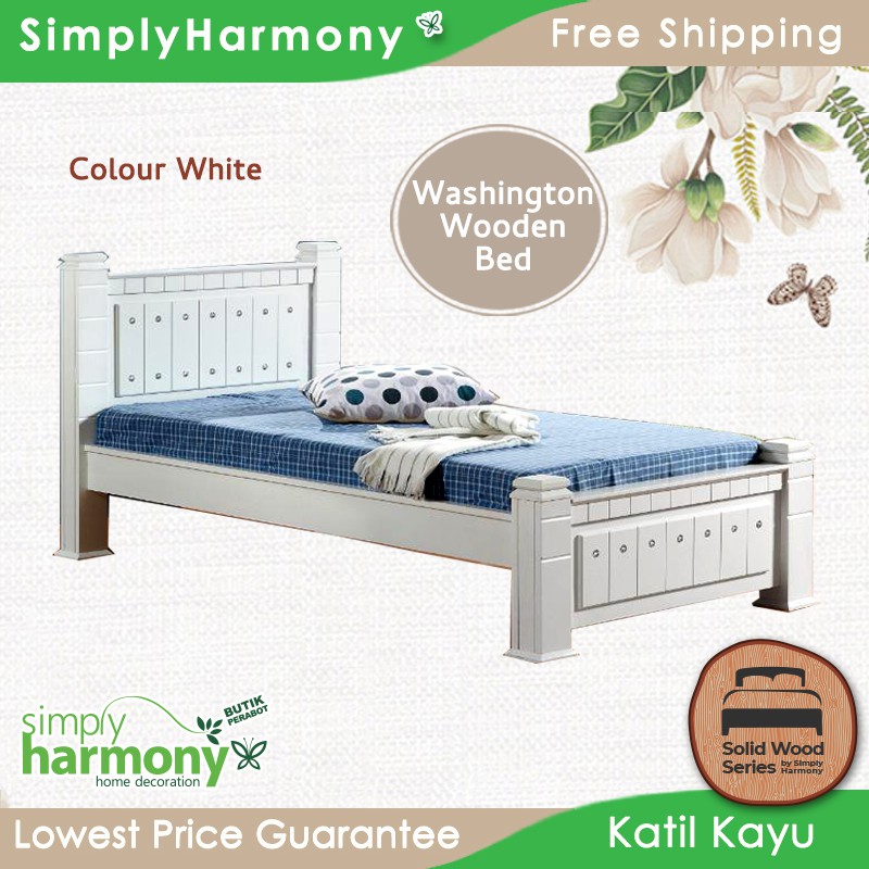 SHSB Washington Single Size / Super Single Size / Solid Wood Bed ...