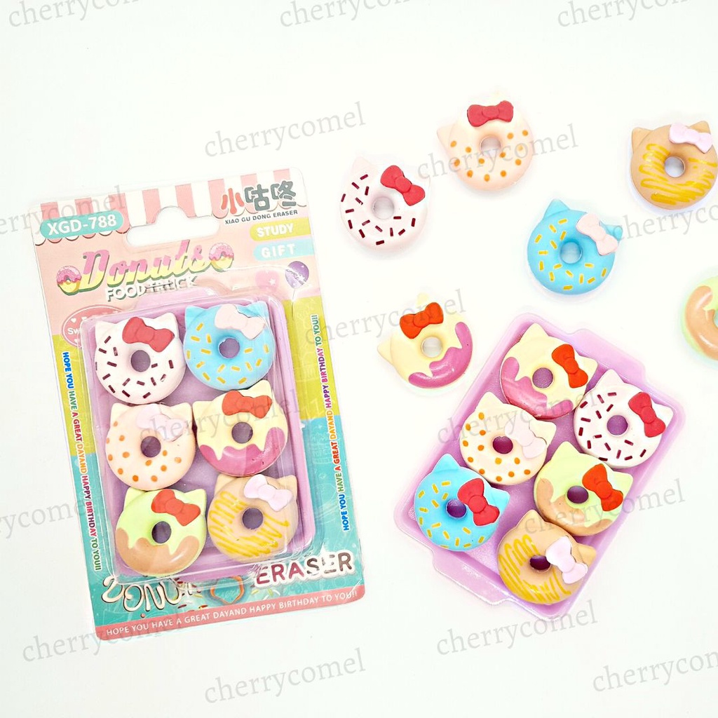 Donut Cat Eraser Cute Eraser Food Eraser Pemadam Comel Doughnut Eraser ...