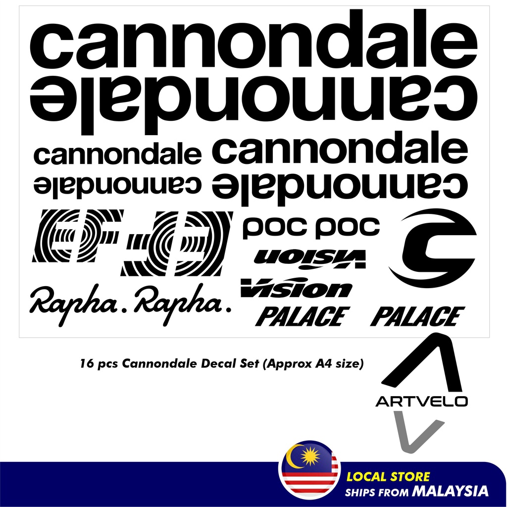 Cannondale 16 pcs decals set frame cycling sticker for road bike ...