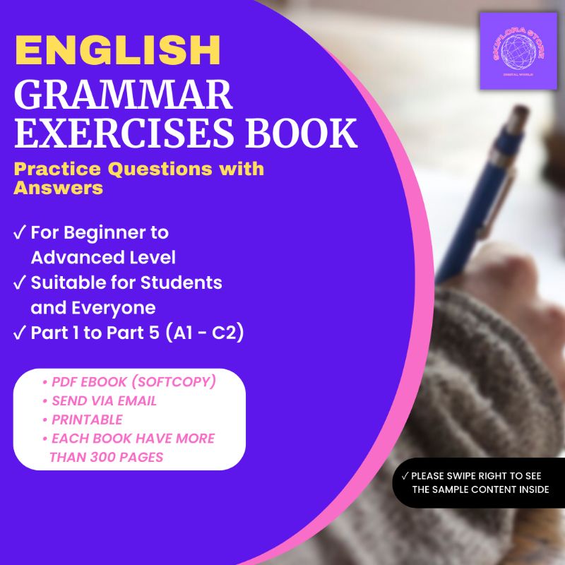 [SS38] English Grammar Exercise Beginner to Advanced Level Practice Grammar Worksheets With ...