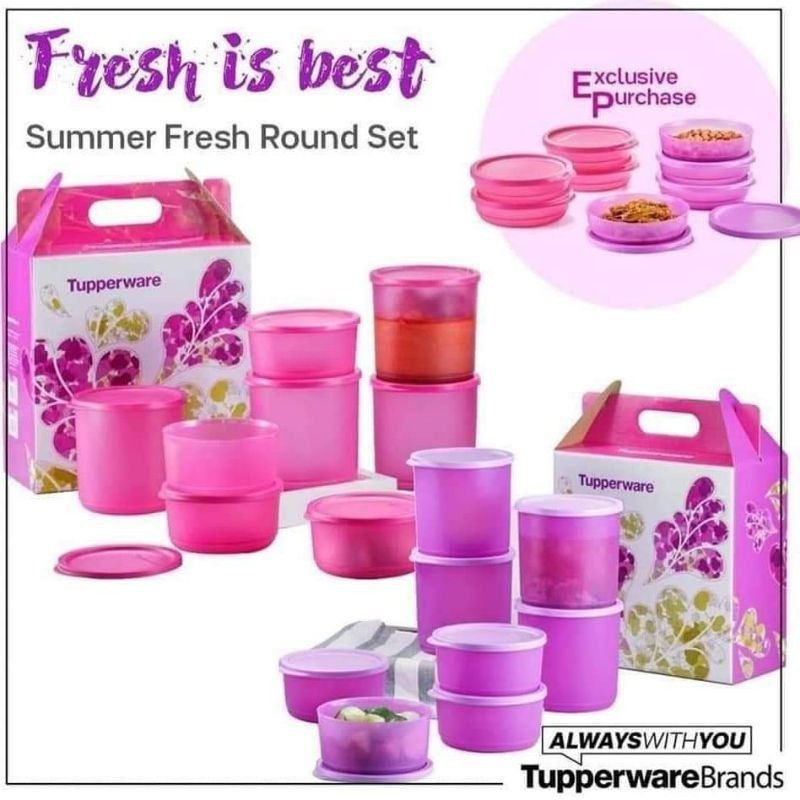Summer Fresh Round Set- tupperware brands | Shopee Malaysia