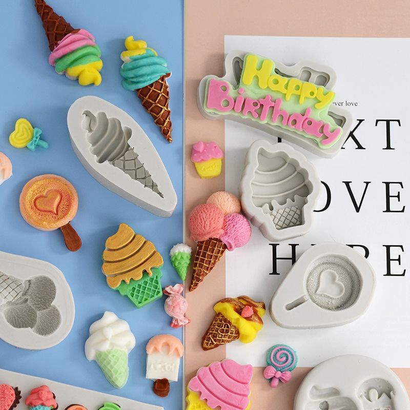 IMOCHI 冰淇淋 巧克力 饼干 糖果 礼物硅胶模具 ice cream candy chocolate silicon molds（颜色 ...