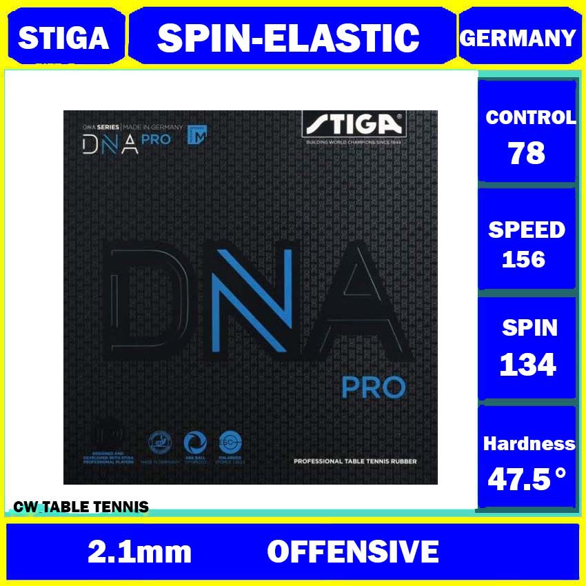 Stiga DNA PRO M Spin-Elastic Table Tennis Rubber Ping Pong Getah (REDAY ...