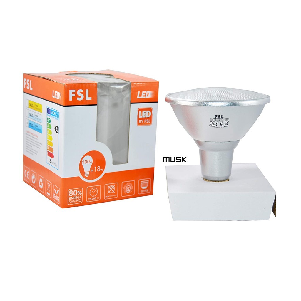 FSL LED PAR38 18W E27 3000K IP65 **1YEAR WARRANTY ** | Shopee Malaysia