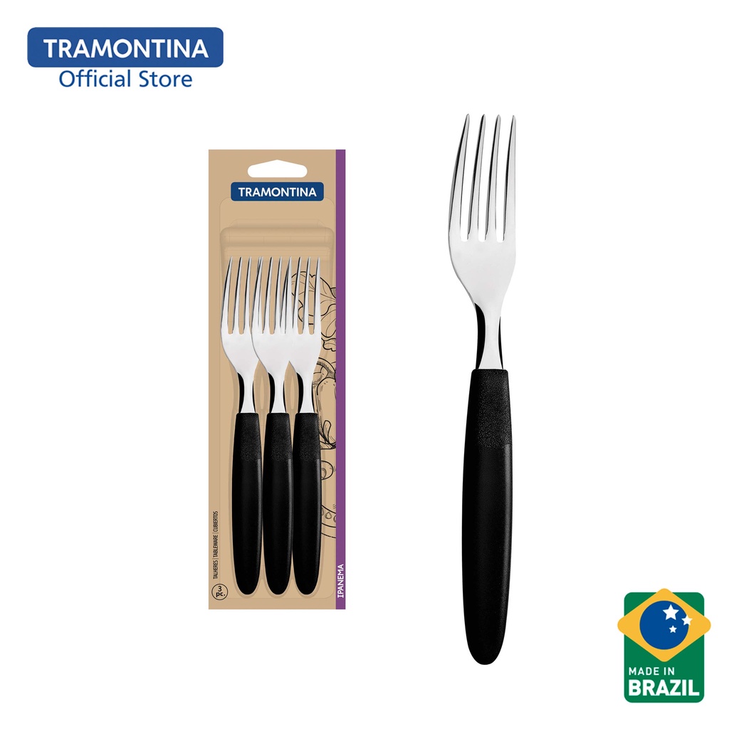 [3 Pcs Set] TRAMONTINA Stainless Steel Table Fork Set Kitchen Cutlery | Ipanema | Shopee Malaysia
