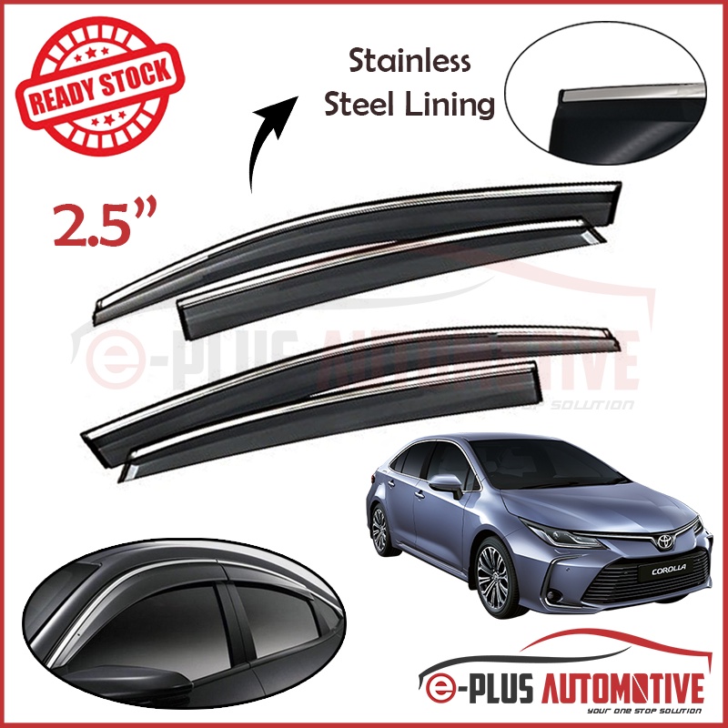 Toyota Altis 2019-2022 Injection Car Door Visor With Stainless Steel ...