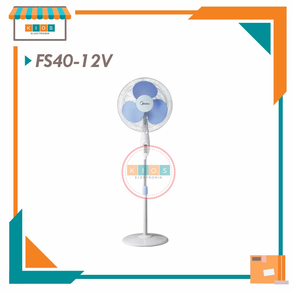 Midea Fan FS40-12P | Fan STAND | 3-level SPEED | Cooler Wind | 100% ORIGINAL | Shopee Malaysia