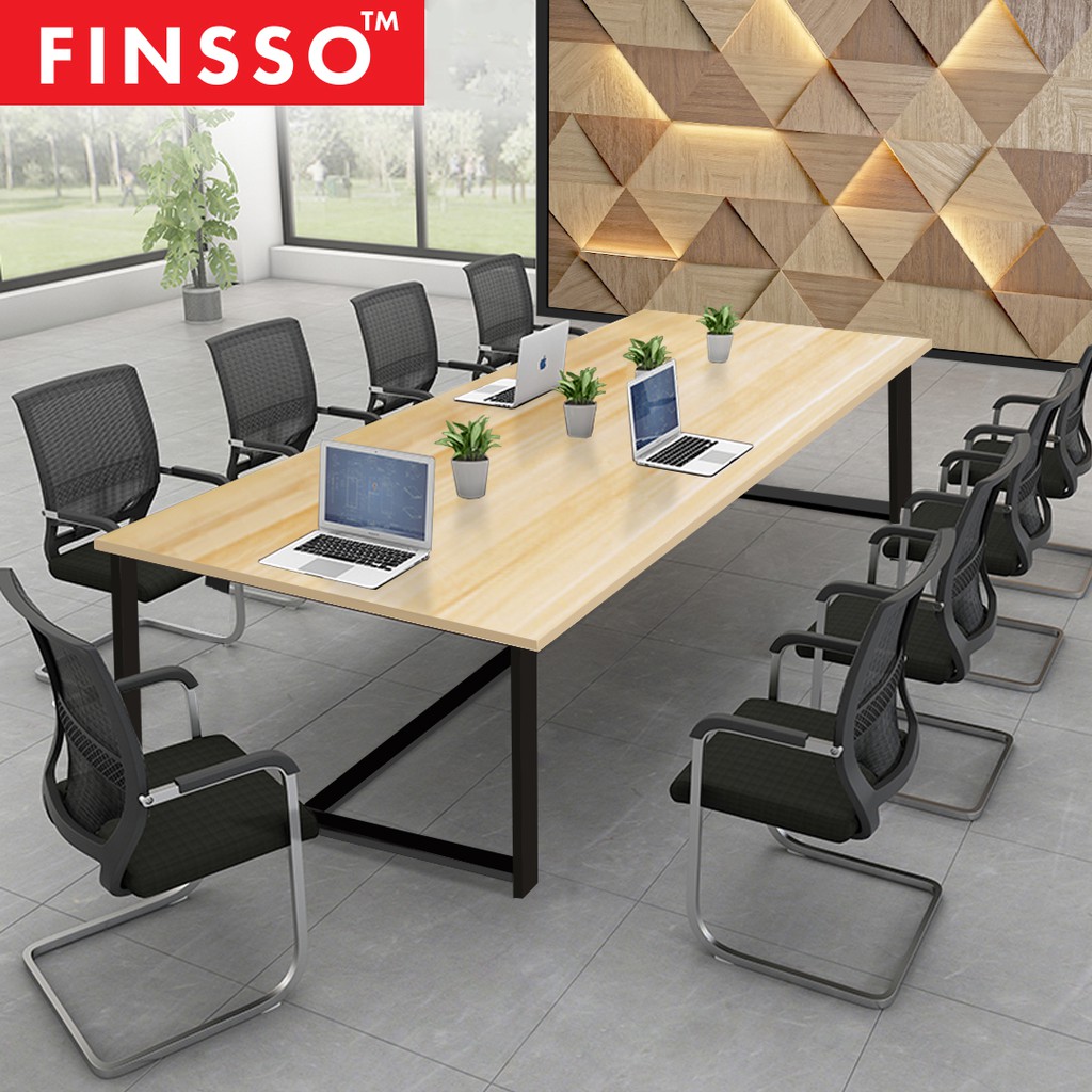 FINSSO: 6-8 Person Steel Large Simple Office Meeting Table (240cm x ...