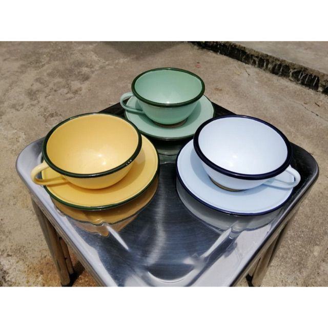 Set Cawan dan piring klasik. Tea Cup Set Enamel Coating Gred A Jenama ...