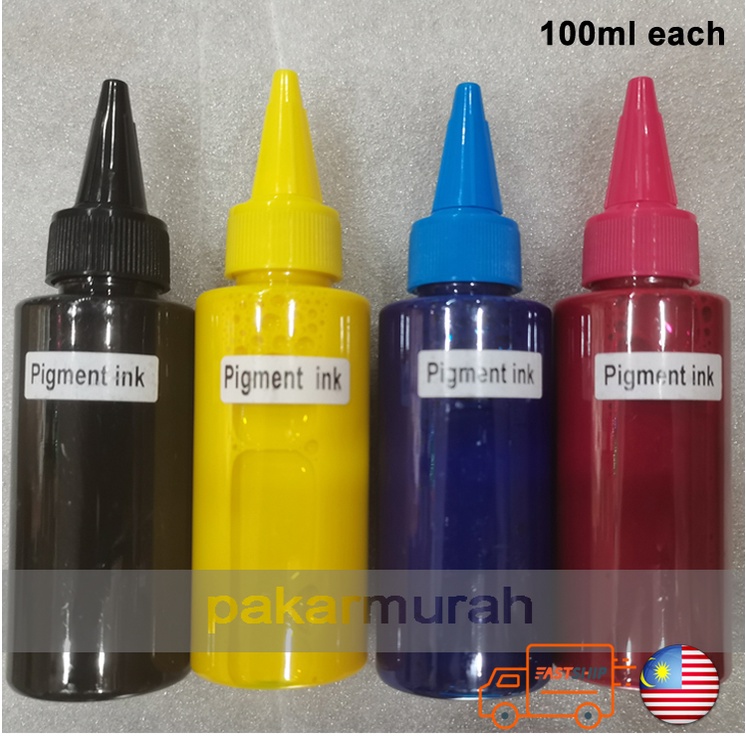 Pigment Ink/Refill Ink 100 ml C/M/Y/K (for Inkjet Printer)**Waterproof ...
