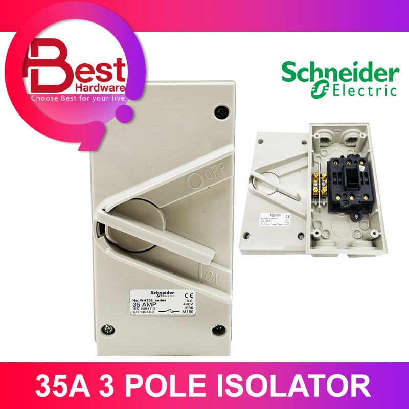 BEST HARDWARE - GENUINE SCHNEIDER KAVACHA 3 POLE ISOLATOR SWICTH ...