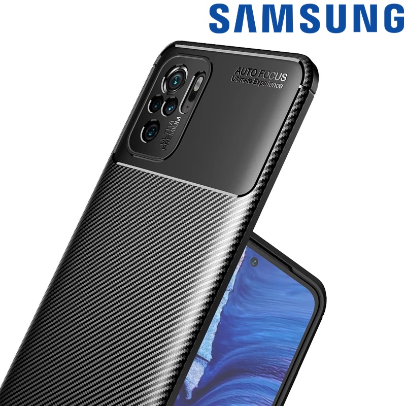 SAMSUNG Series Carbon Fibre Tough Black Case Casing ( A05/A05S/A14/A24/A34/A54/S22 Plus/S22 ...